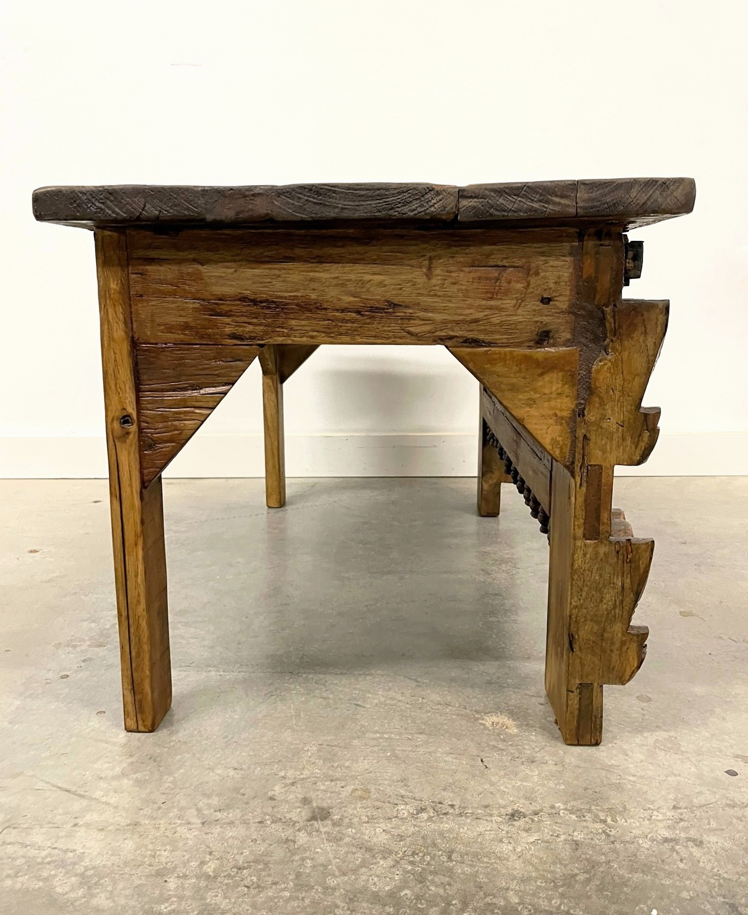 Rustic Carved Panel Small Coffee Table Reclaimed Wood | Gado Gado